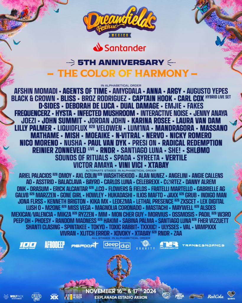 El lineup completo de Dreamfields 2024.